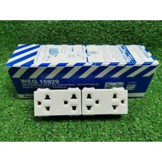 ปลั๊กคู่ 3 ขา มีกราวด์ PANASONIC WEG-15929 | Lazada.co.th