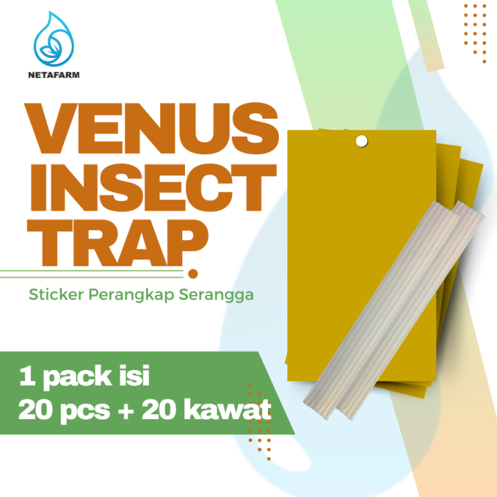 VENUS INSECT TRAP PERANGKAP HAMA SERANGGA - 1 Pack isi 20 Lembar + 20 ...
