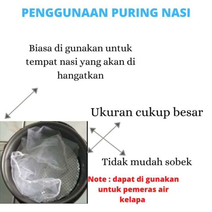 20lembar Kain Puring Nasi / Saringan Tahu Kukusan Beras 65x65 | Lazada ...
