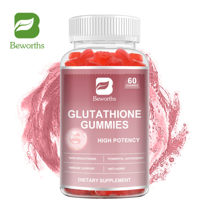 BEWORTHS Glutathione Gummies 500mg with Marine Collagen Vitamin C & E ...