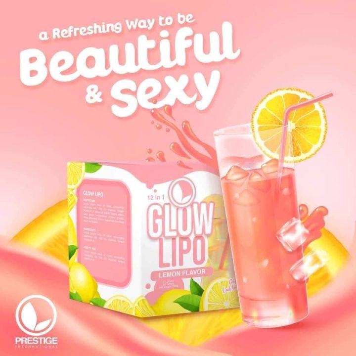 GLOW LIPO 12 in 1 Lemon Flavor - 10 Sachet of 21 Grams - PRESTIGE ...