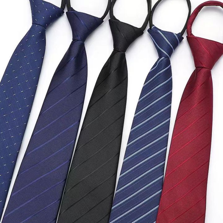 Men's Business Zipper Tie Formal Dress Wedding Korean Lazy Necktie ...