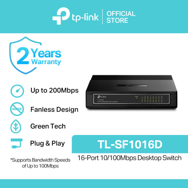 TP-Link TL-SF1016D 16-Port 10/100Mbps Unmanaged Desktop Switch ...