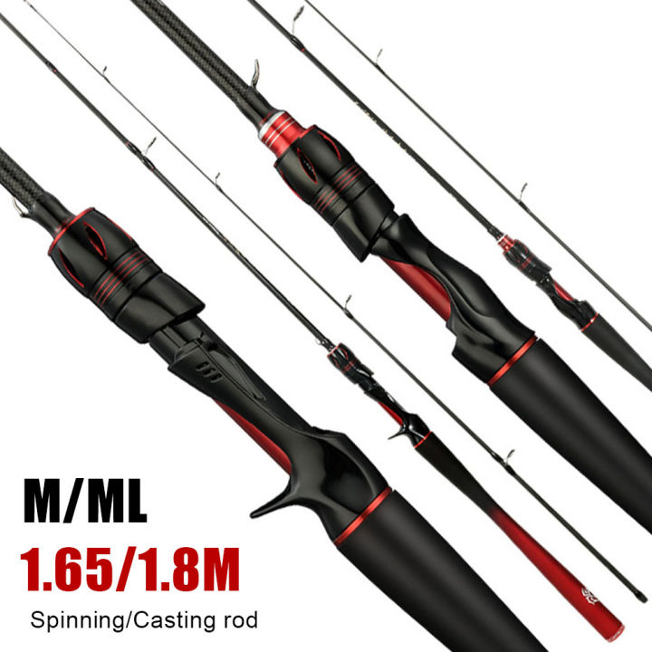DAIWA Spinning Casting Rod 1.65M/1.8M คาร์บอนไฟเบอร์ตกปลา Rod M & ML 2ชิ้นปลาคาร์พตกปลาน้ำจืด ...