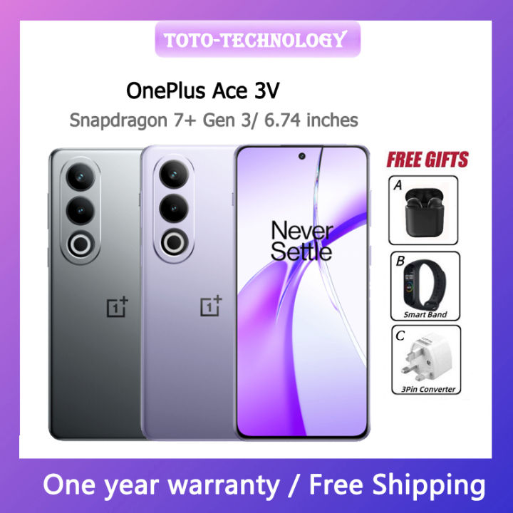 OnePlus Ace 3V Snapdragon 7+ Gen 3/ 6.74 inches Dual SIM SmartPhone / 5500 mAh 100W wired NFC ...