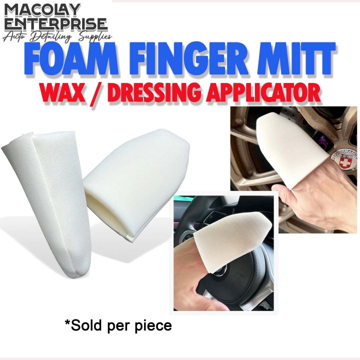 WX-08 Foam Finger Mitt Wax or Dressing Applicator for Wheels, Interior ...
