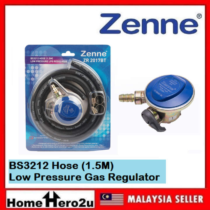 Zenne ZR-2018BT HOSE Low Pressure LPG Gas Regulator Pack with Child ...