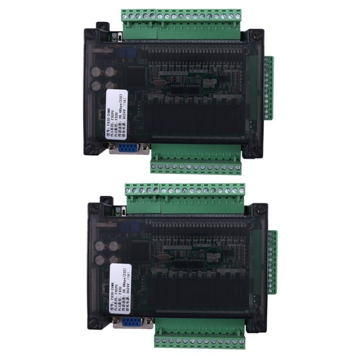 2X PLC Industrial Control Board FX3U-24MR High-Speed Household PLC Industrial Control Board PLC ...