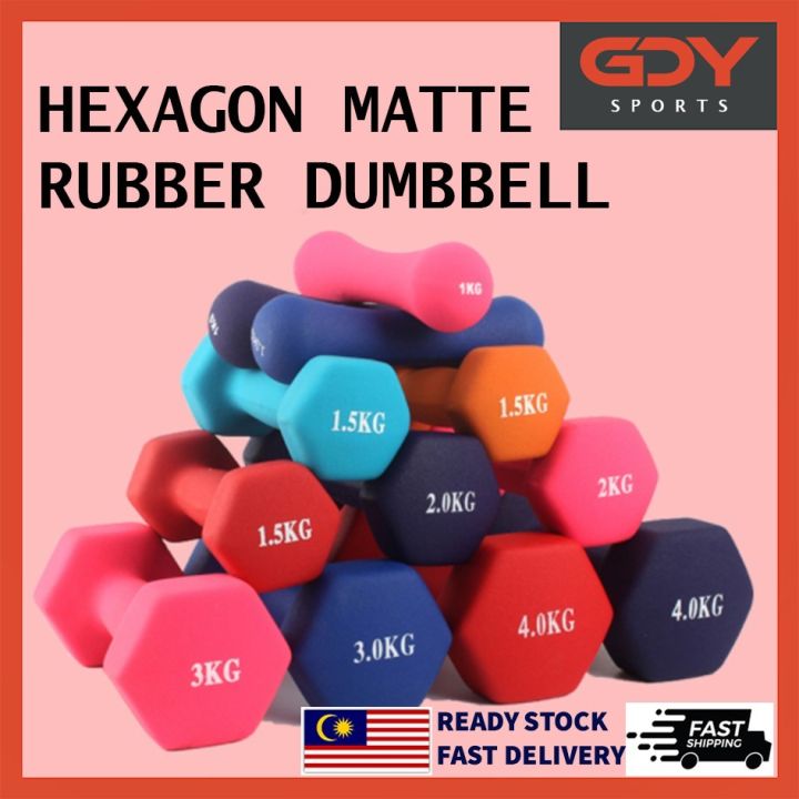 IMMYSPORTS Quality Hexagon Weight Training Fitness Dumbbell Workout Exercise 1kg 2kg 3kg 4kg 5kg ...