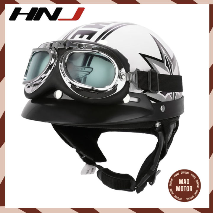 HNJ Half Face Motor Helmet Goggles Vintage Harley Motorcycle helmet Xt ...