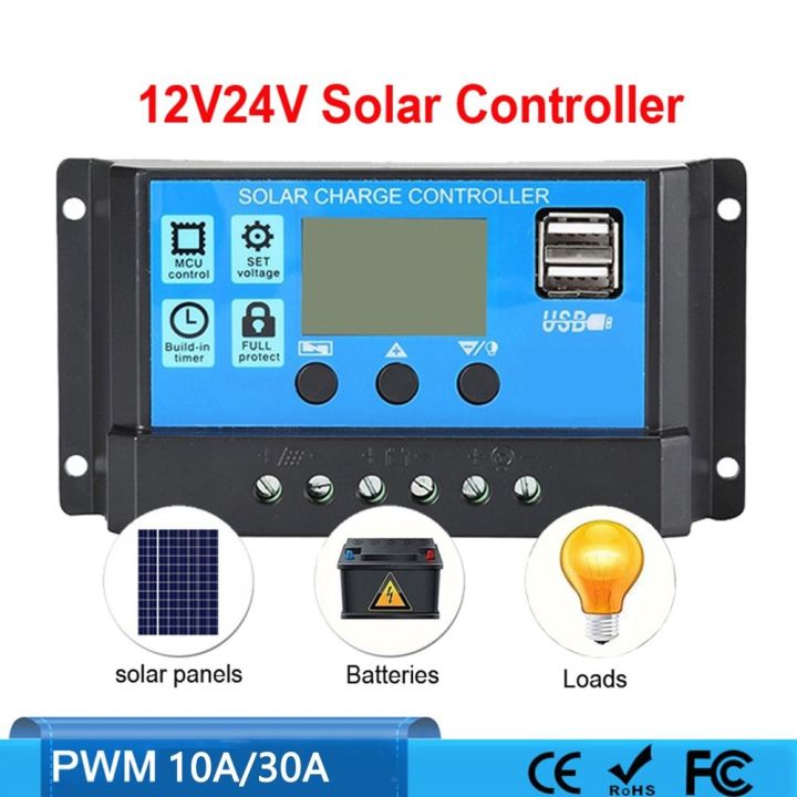 FPXR8 Adjustable Solar Charge Controller LCD Display Dual USB Port ...