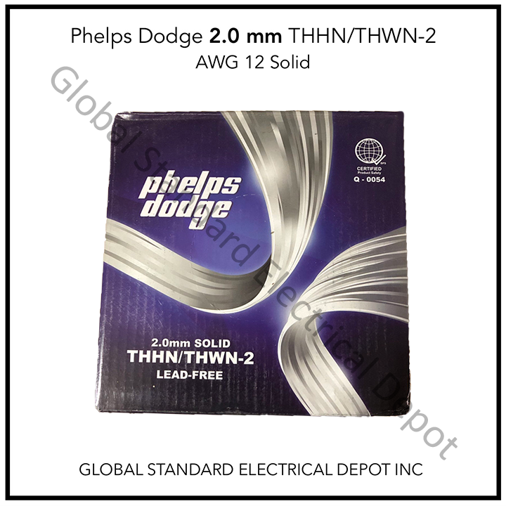 Phelps Dodge 2.0 mm (#12) SOLID THHN/THWN-2 LEAD-FREE [150 METERS ...