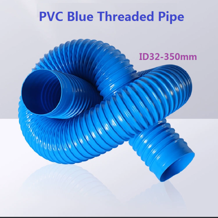 PVC Blue Corrugated Industrial Vacuum Pipe ID 32-350mm Ventilation ...