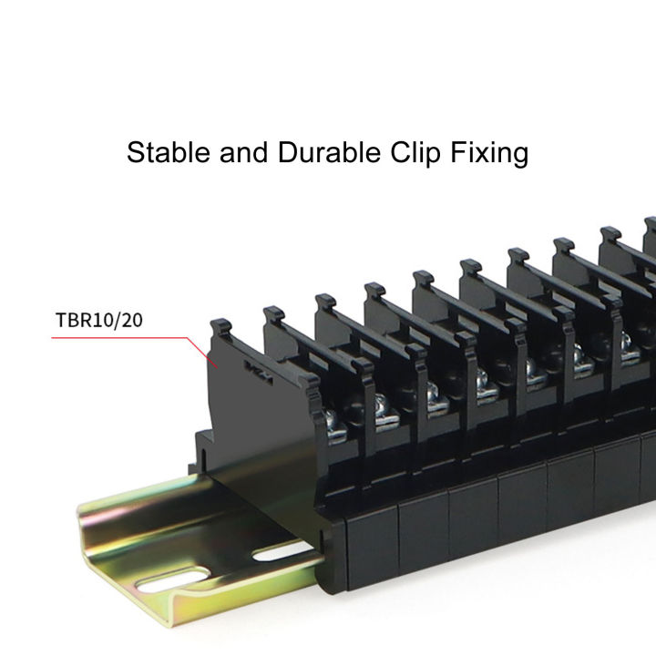 DIN Terminal Block 100PCS Compact DIN Rail Terminal End Block ...