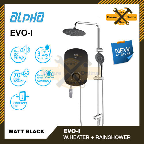 Alpha Evo-I Instant Water Heater Come With DC Pump & Rainshower Alpha Water Heater with DC Pump ...