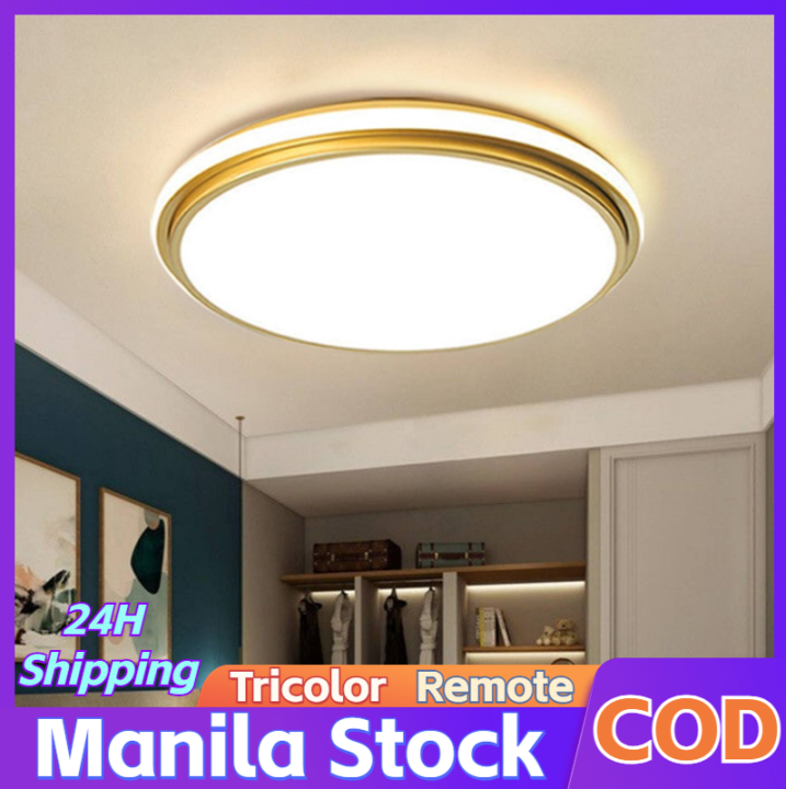 Nordic Style Simple Circle LED Ceiling Light Remote/Tricolor Living ...