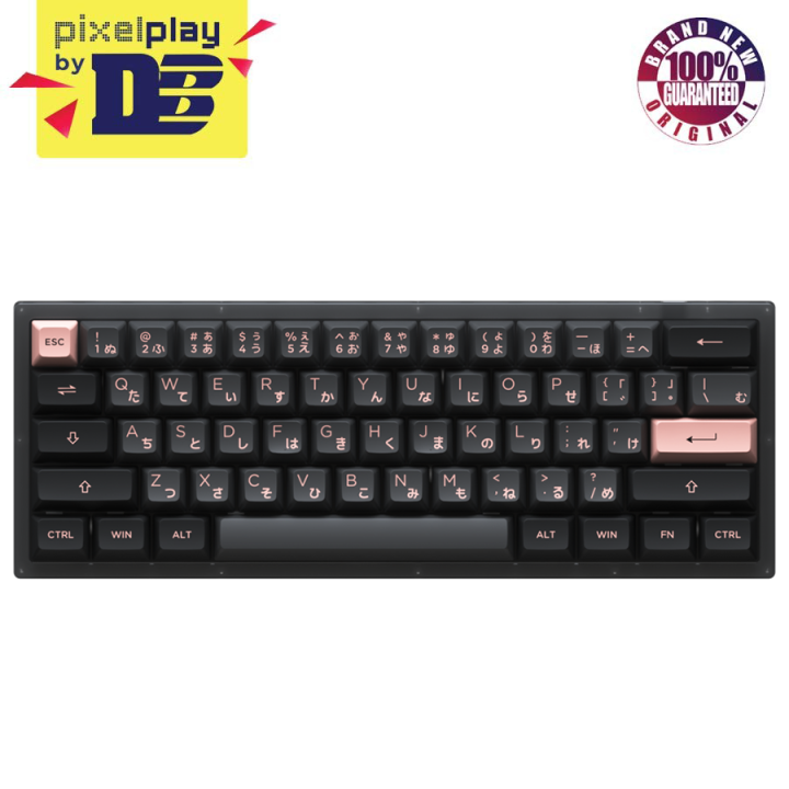 Akko ACR61 RGB Hot-Swappable Acrylic Mechanical Keyboard Black & Pink ...