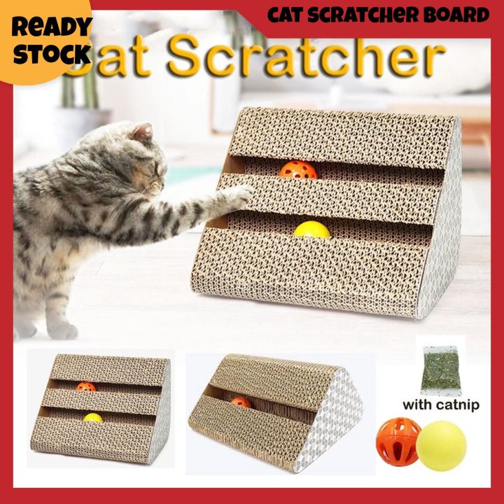 Cat Scratcher Corrugated Scratching Board Pad Kitten Cat Tree Cat Toy with Catnip Cat Scratches ...