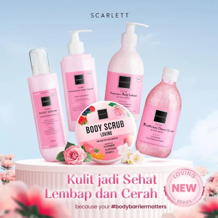 Scarlett Whitening Loving New Varian / Shower scrub/Body scrub/Lotion ...
