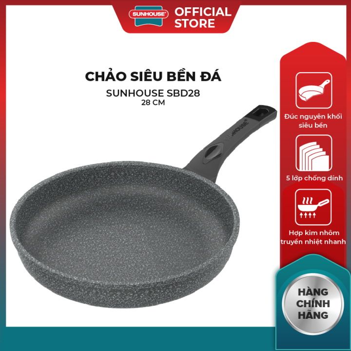 Chảo Đá Siêu Bền Chống Dính SUNHOUSE SBD24-30 - Không dùng bếp từ - Chống dính tiêu chuẩn Mỹ bền ...