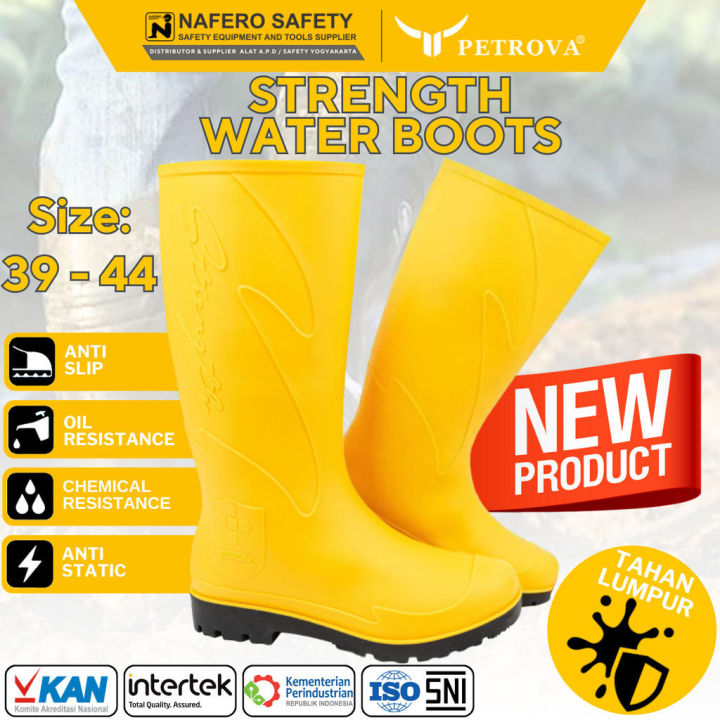 Sepatu Boot Safety SNI Strength WATER safety Boots kuning STRENG UK 39 ...