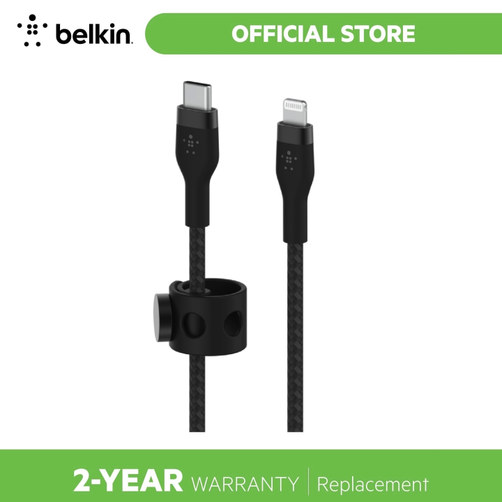 Belkin Silicone Braided USB-C® Cable with Lightning Connector 1 Meter ...