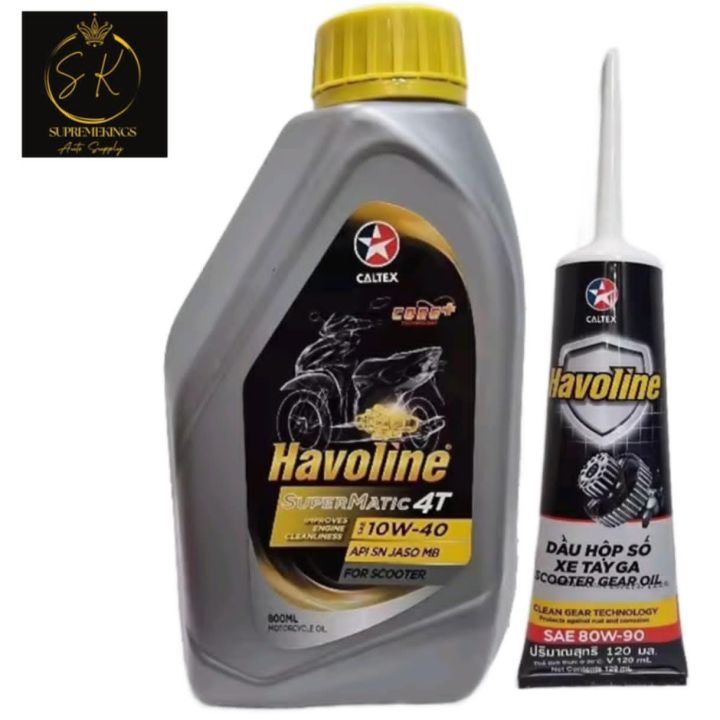 Havoline Super Matic 4T 10w40 800ml and Gear Oil 120ml | Lazada PH