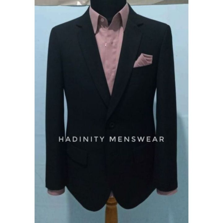 Jas Pria Hitam Jas Premium Jas Resmi Glosy Jas Formal Pria Jas Wisuda ...