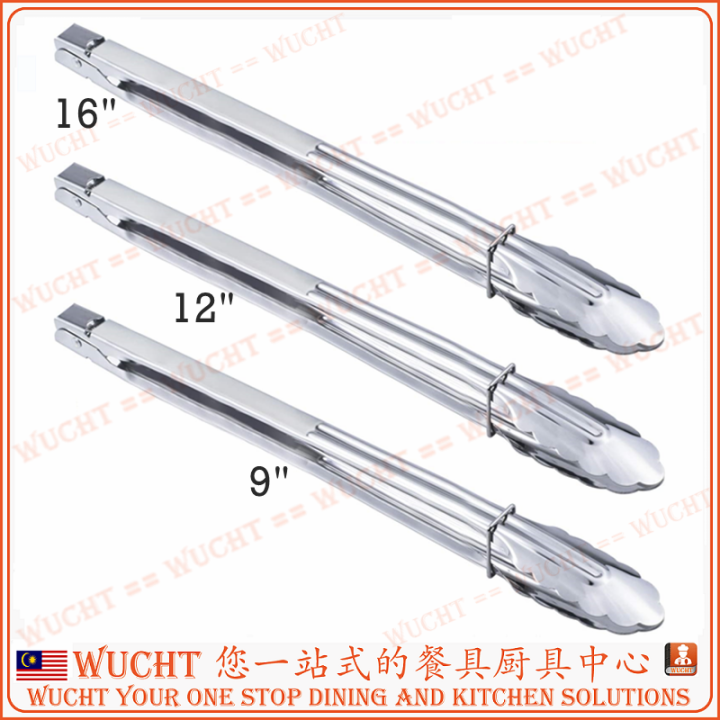 【WUCHT】16" 12" 9" Stainless Steel Scallop Tong with Lock Clam Shell ...