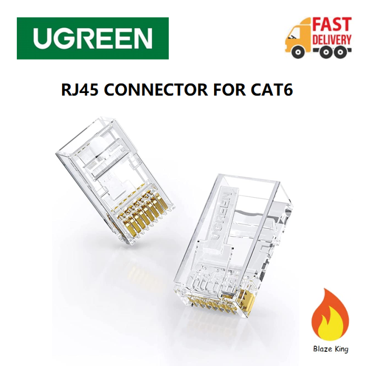 UGREEN RJ45 Connector Cat6 RJ45 Plug Ends Ethernet Cable Crimp Network ...