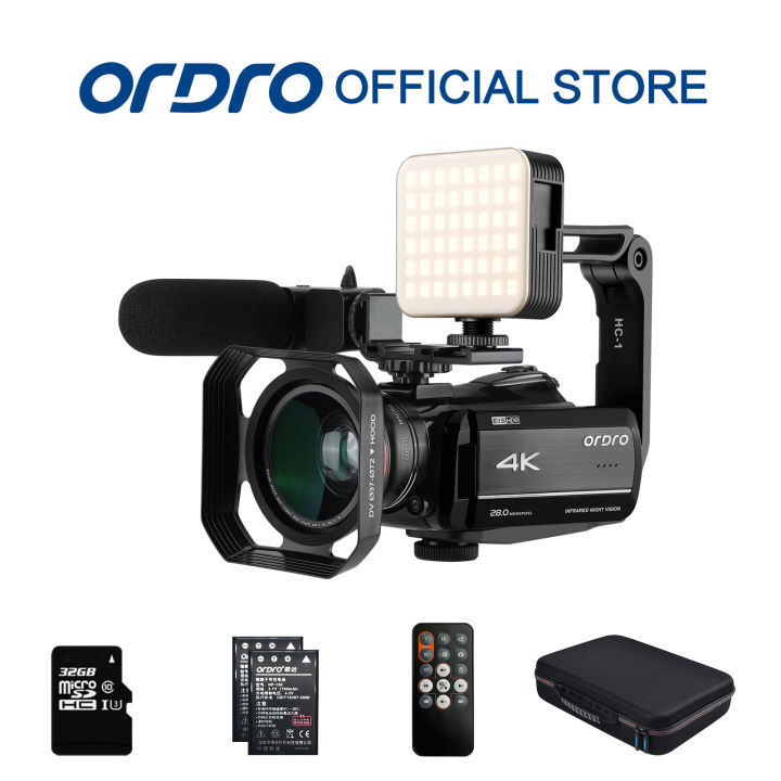 ORDRO HDR-AZ30 4K Camcorder 60FPS Video Camera 30X Digital Zoom IR Night Vision Camcorder WiFi ...