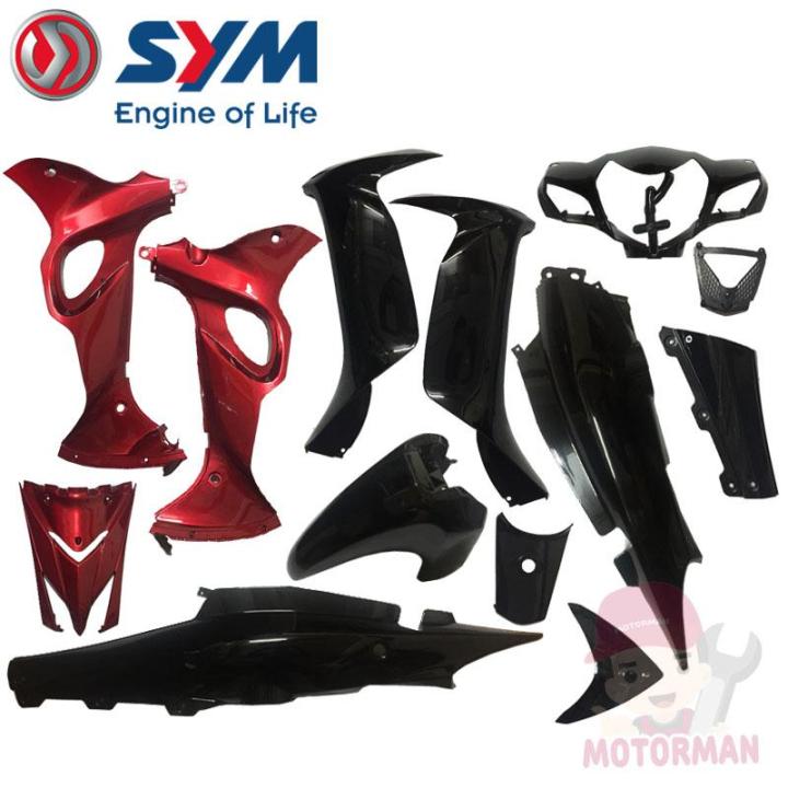 BODY COVER SET(LOCAL) SYM BONUS 110 SR BLACK (HALF FRONT FENDER ...