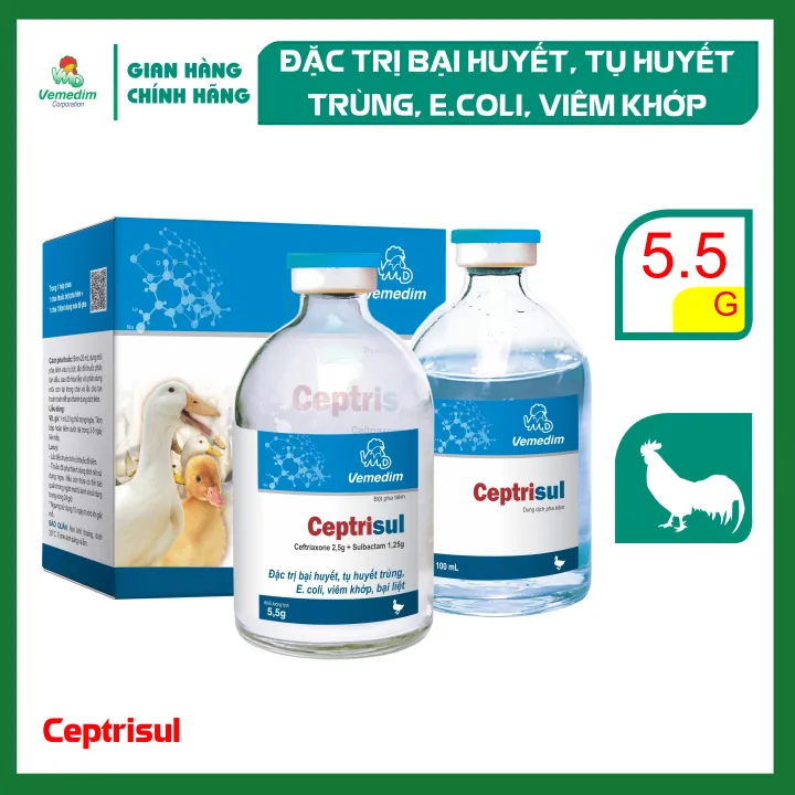 Vemedim Ceptrisul phòng trị tụ huyết trùng, e.coli cho gia cầm, cặp ...