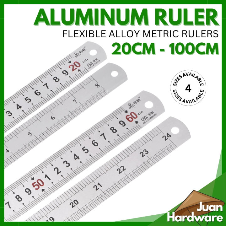 Aluminum Steel Measuring Double-sided Scale Ruler 20cm/100cm High ...