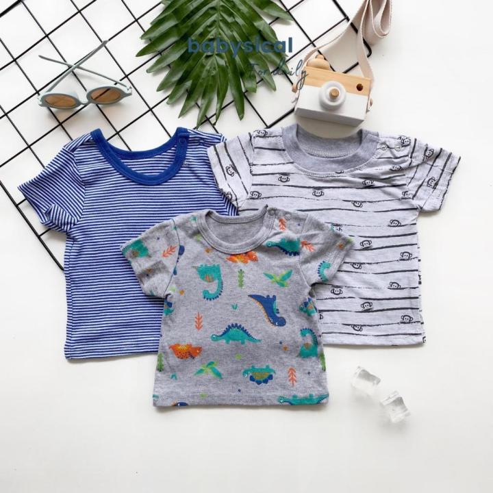 BABYSICAL 0-9 Bulan / Kaos Baby Boy Katun Atasan Baju Bayi | Lazada ...