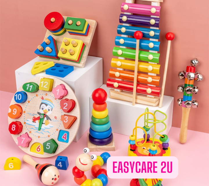 Early Learning Montessori Building Blocks Wooden Educational Toys Kids ...