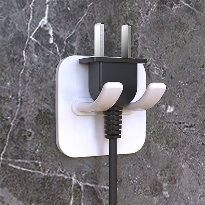 Keepwarm 1/2/5/10Pcs Wall Mount Punch-free Power Cord Storage Rack ...