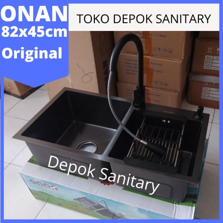 KITCHEN SINK ONAN 8245 BLACK STAINLESS SUS 304/ BAK CUCI PIRING ONAN ...