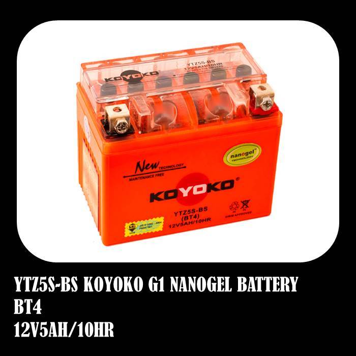 KOYOKO NANOGEL BATTERY YTZ5S G1 YTZ 5S YTZ5 YTZ5S-BS BATERI MOTORSIKAL ...