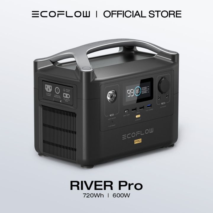 EcoFlow 220V RIVER Pro Power Station Portable 720Wh 600W Black AC ...