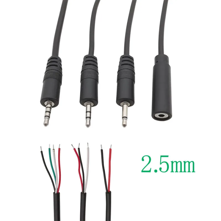 Mono/Stereo 2.5mm Male Plug / Female Jack Audio Headphone Connector 2/3 ...