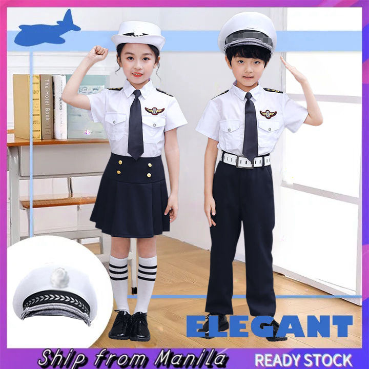 Pilot Career Costume Costume for Kids Boys Girls Captain Uniform ...