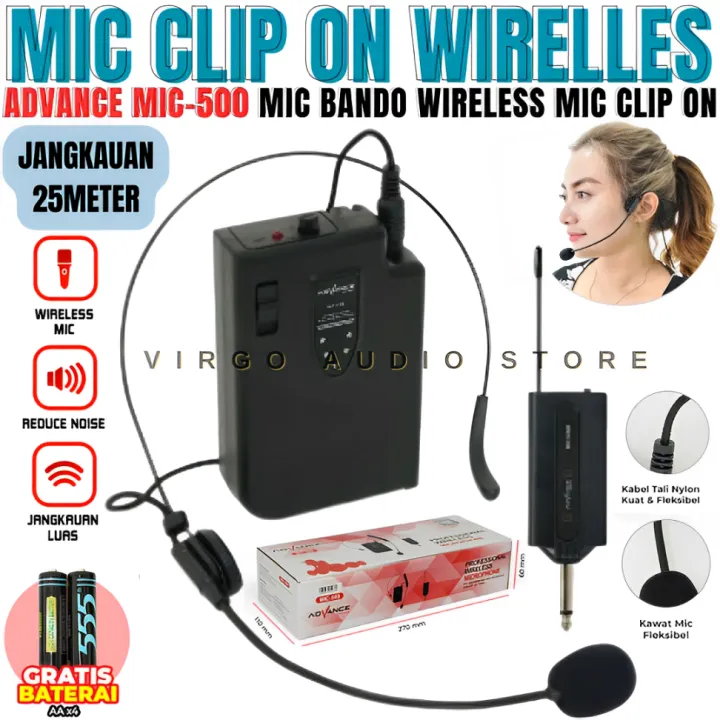 Advance Mic-500 Mic Clip On Bando Wireless Microphone Receiver | Clip ...