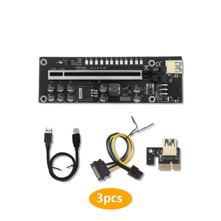 1/2/3 PCI-E LED Video Card Expansion 8 Solid-state Capacitors 6 Pin 4 ...