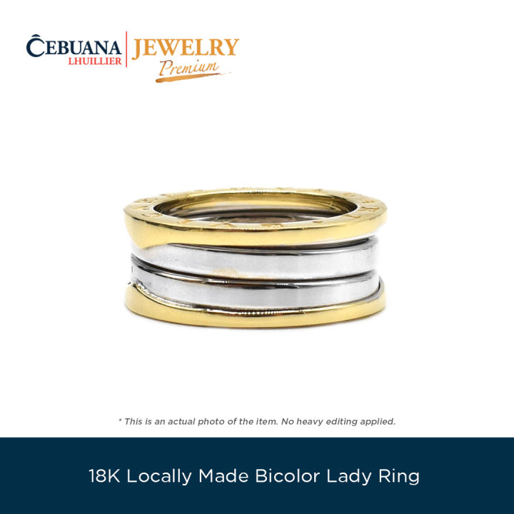 18K Locally Made Bicolor Lady Ring | Lazada PH