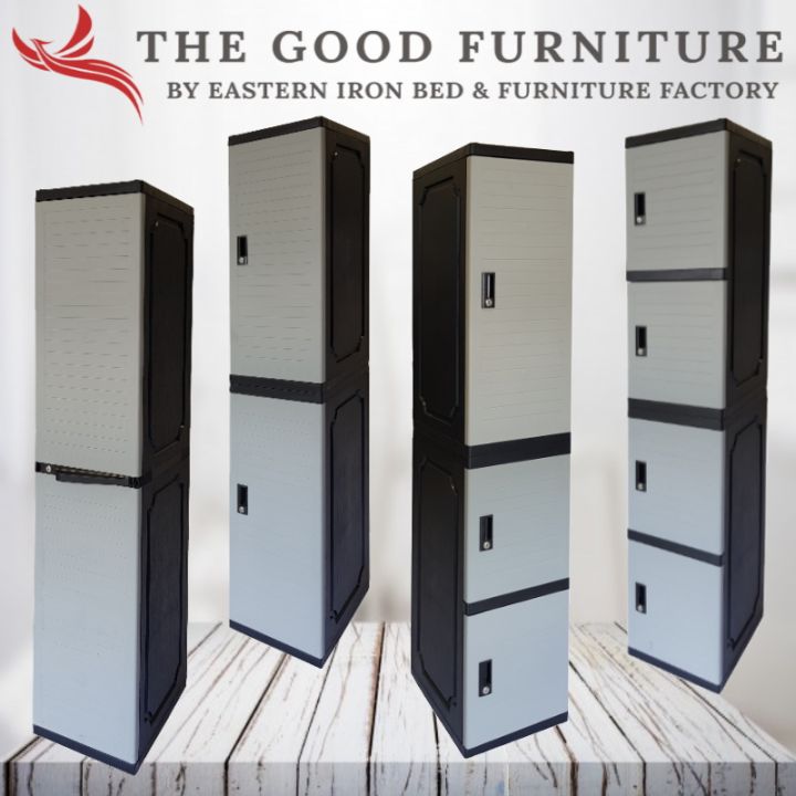 [TheGoodFurniture] Plastic locker Cabinet Personal or sharing storage ...