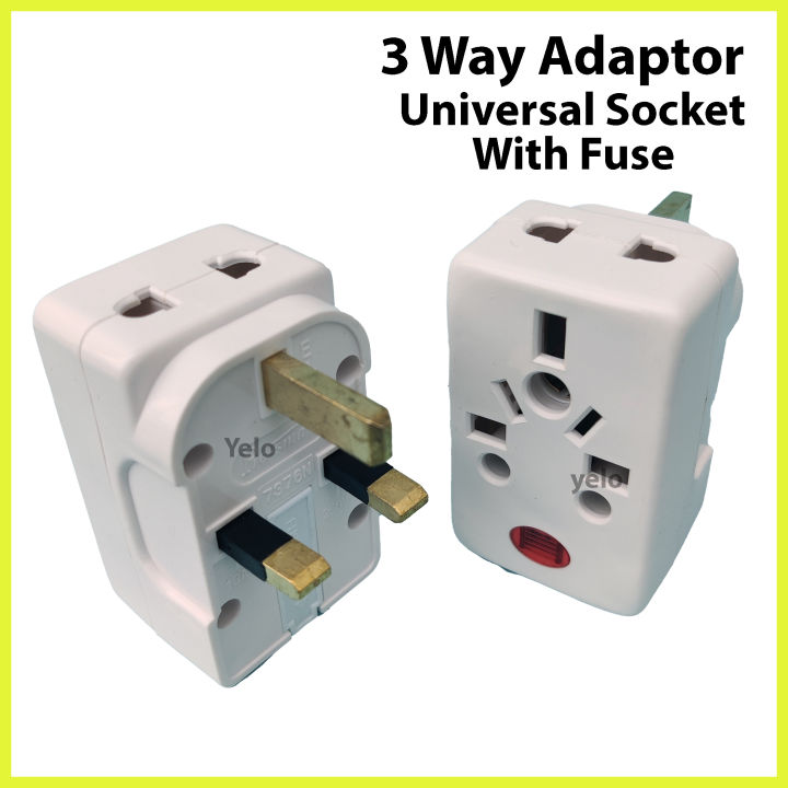 13a Multi 3 Way Adaptor 13a Multi Universal Socket Travel Adaptor Lazada
