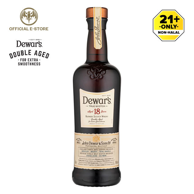 Dewar's 18 Year Old Blended Scotch Whisky (750ml) (Free 2x Dewar's Rock Glass) | Lazada
