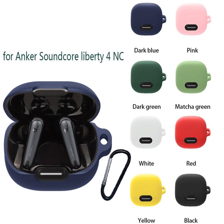 For Anker Soundcore Liberty 4 NC Case Solid Color Silicone Shockproof ...