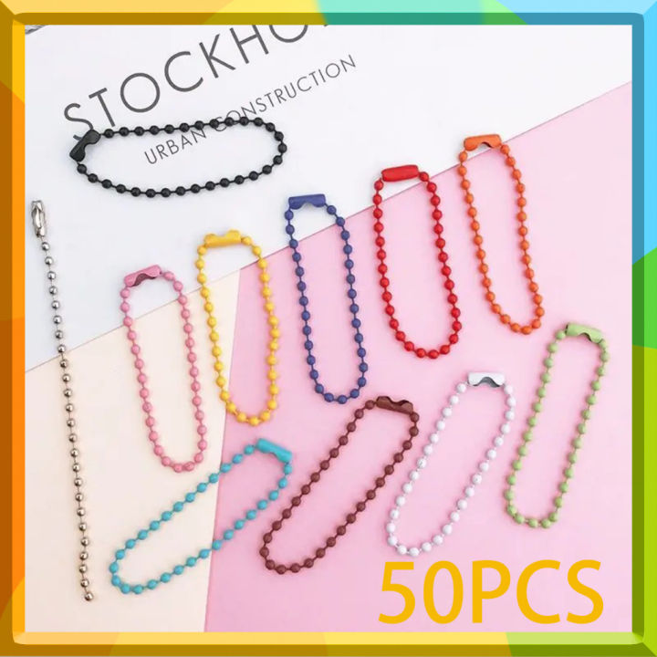 50Pcs Ball Bead Chains | Metal Hanging Chains | Colored Ball Bead ...